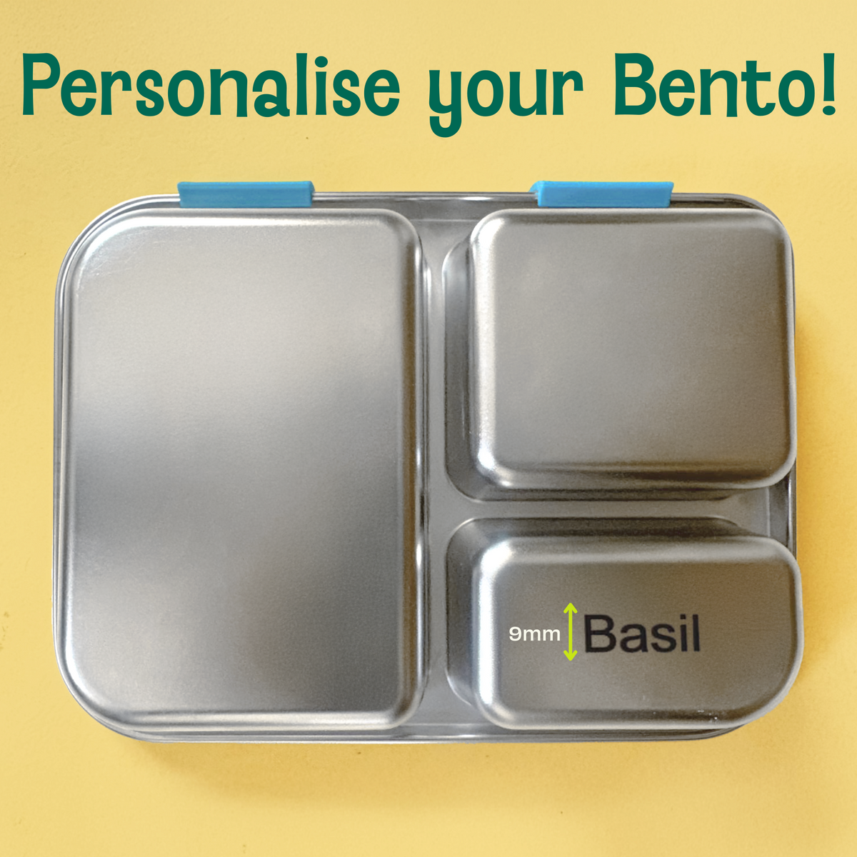 Basil - 3 compartment Stainless Steel, 100% Leak Proof Bento Lunch box